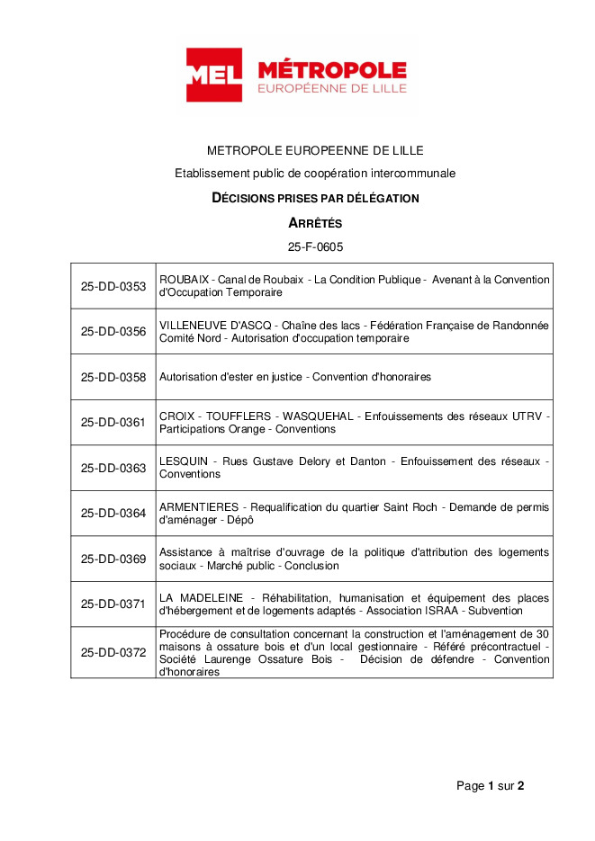 Fascicule N 605 du 16 avril 2025 (.pdf) | Métropole européenne de Lille